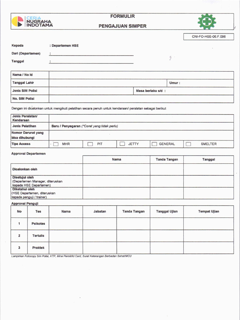 FM Pengajuan Simper | PDF