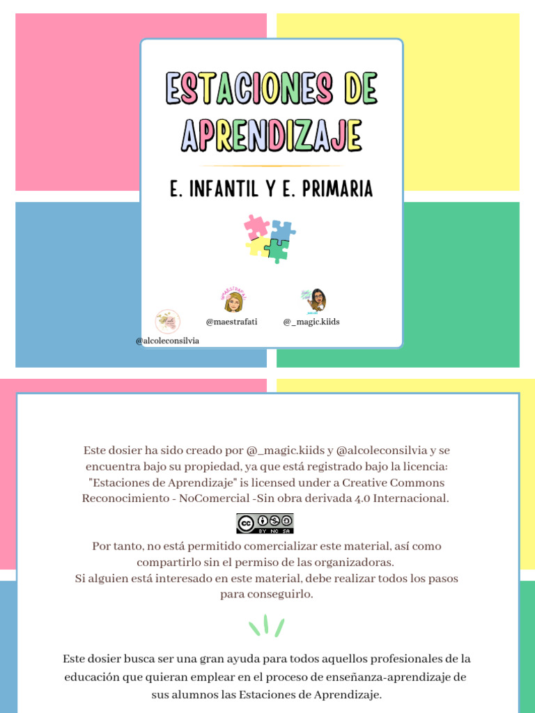 Dosier Estaciones De Aprendizaje At Magic Kiids Y
