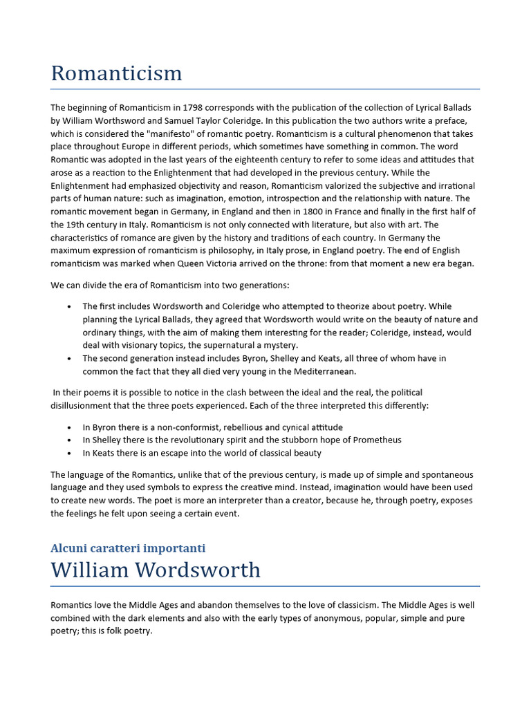 Romanticism | PDF | Romanticism | William Wordsworth
