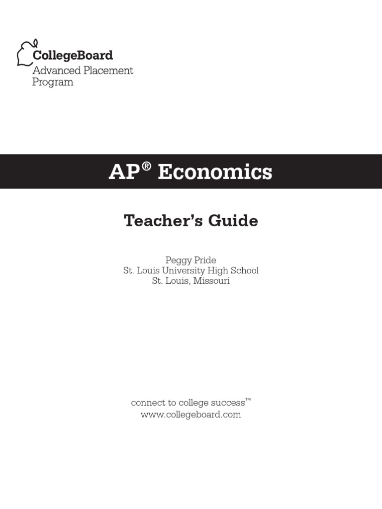 ap-economics-teachers-guide | PDF | Advanced Placement | Market (Economics)