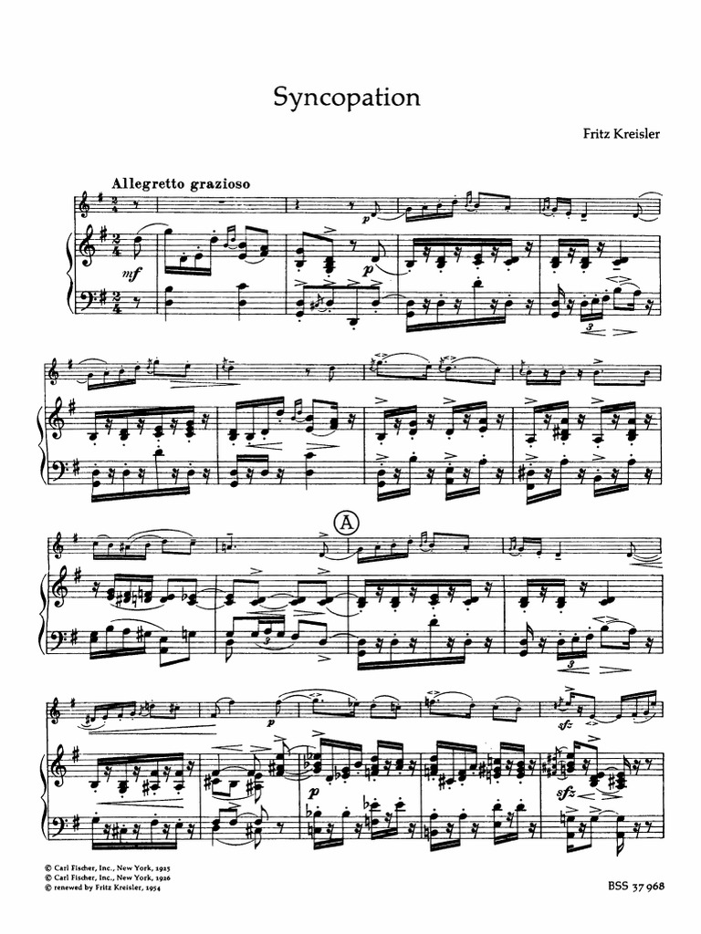 Kreisler Syncopation | PDF