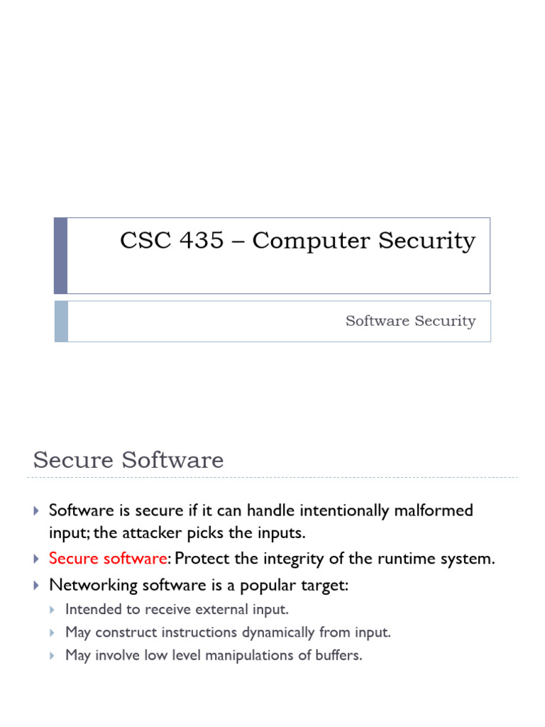 Handout 4 - Software Security | PDF | Computer Security | Security