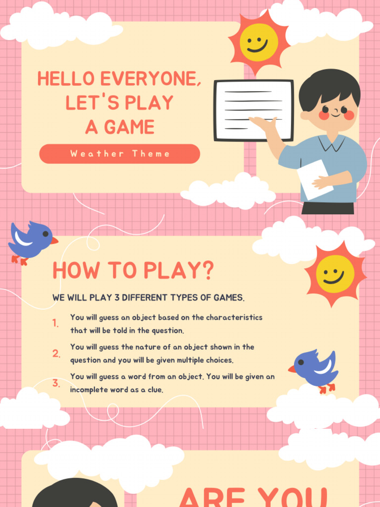 Pink Illustrative Weather Quiz Game Presentation | PDF