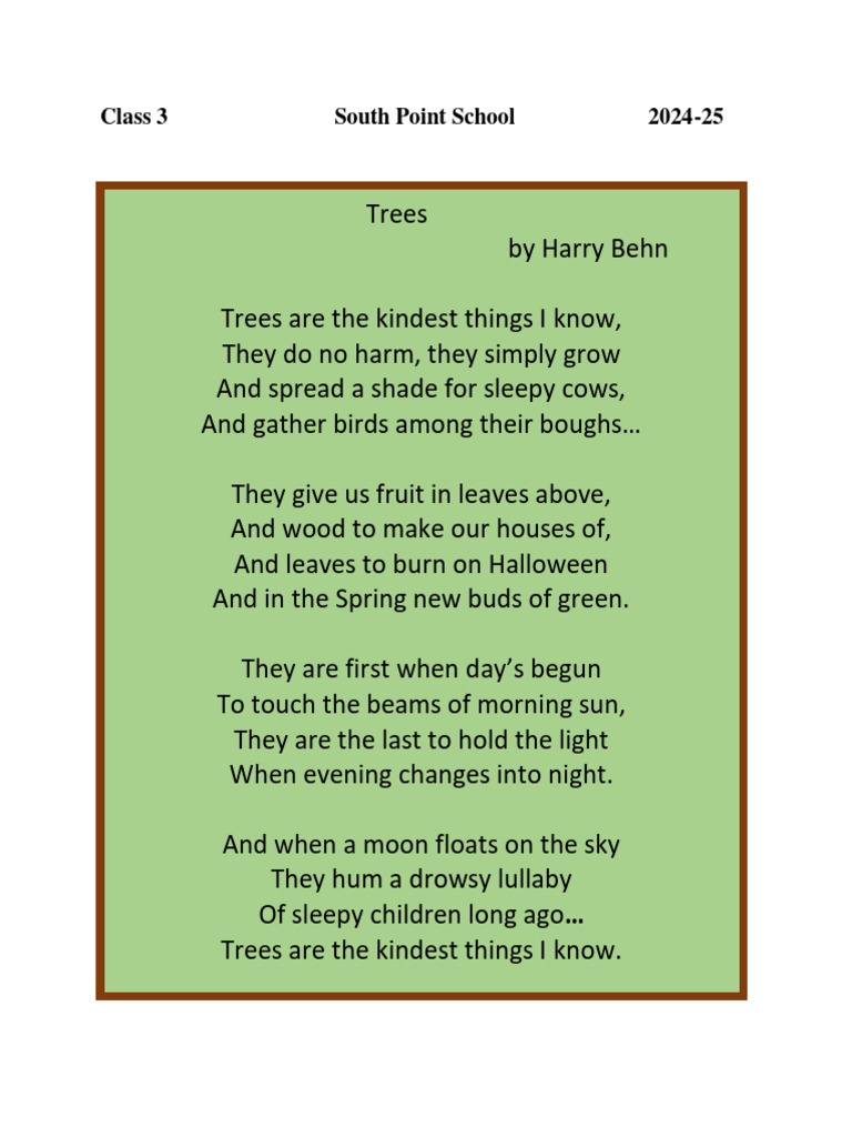 Trees by Harry Behn | PDF