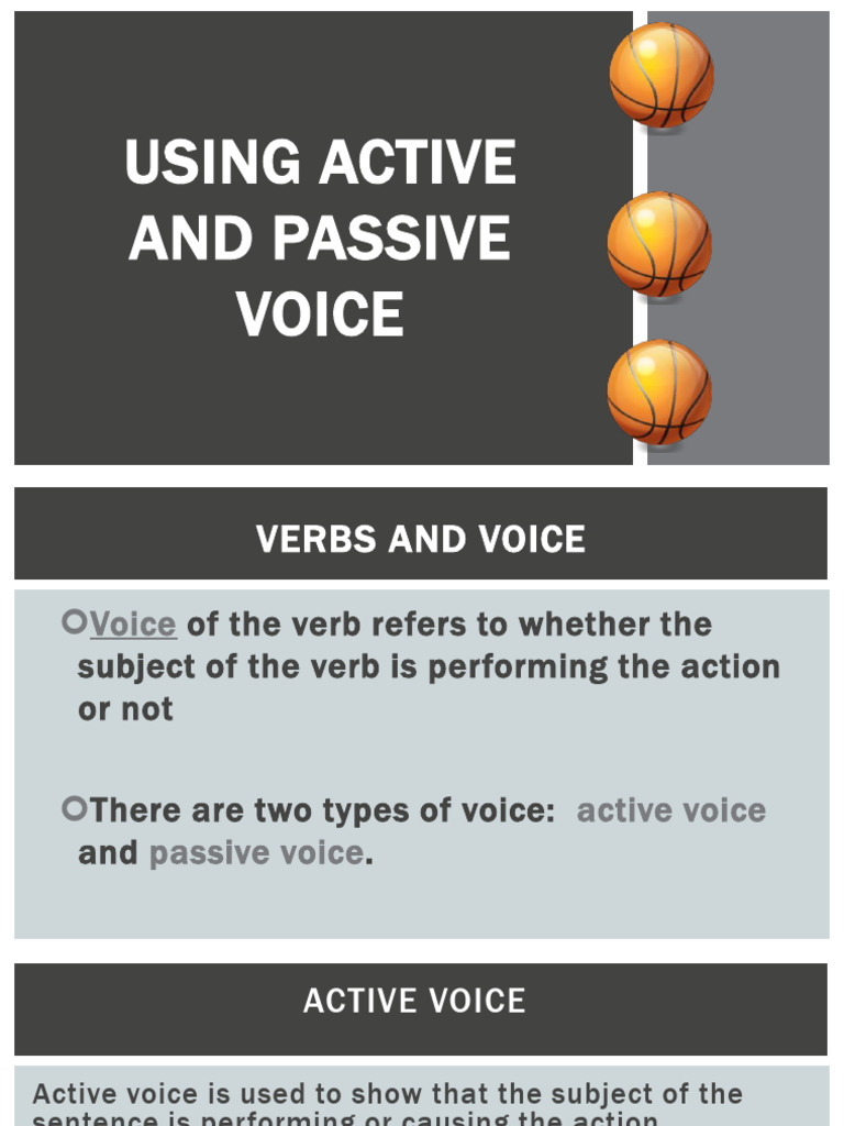 Lesson 4 1 - Active and Passive Voice | Download Free PDF | Subject (Grammar) | Verb