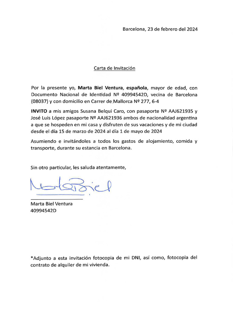 Carta de Invitacion | PDF