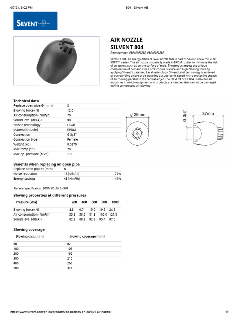 804 - Silvent AB | PDF | Nozzle