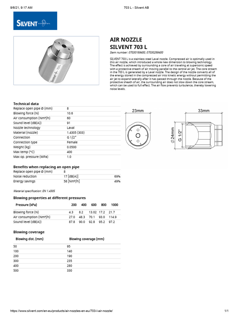 703 L - Silvent AB | PDF | Nozzle | Jet Engine