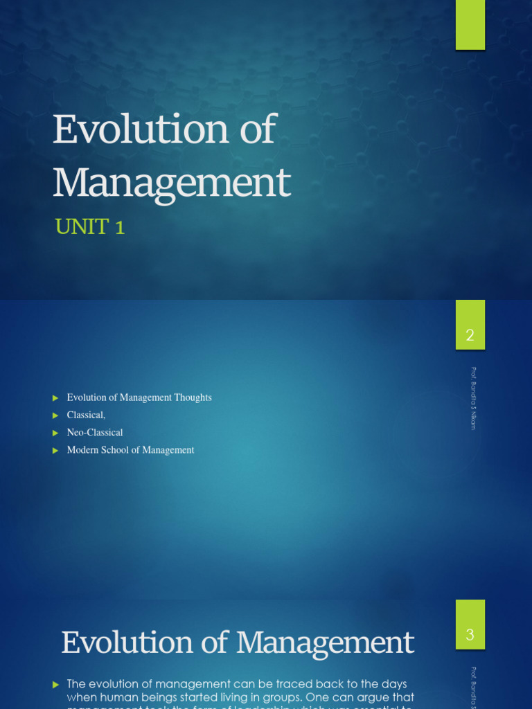 Unit 1-Evolution of Management 1 | PDF | System | Leadership
