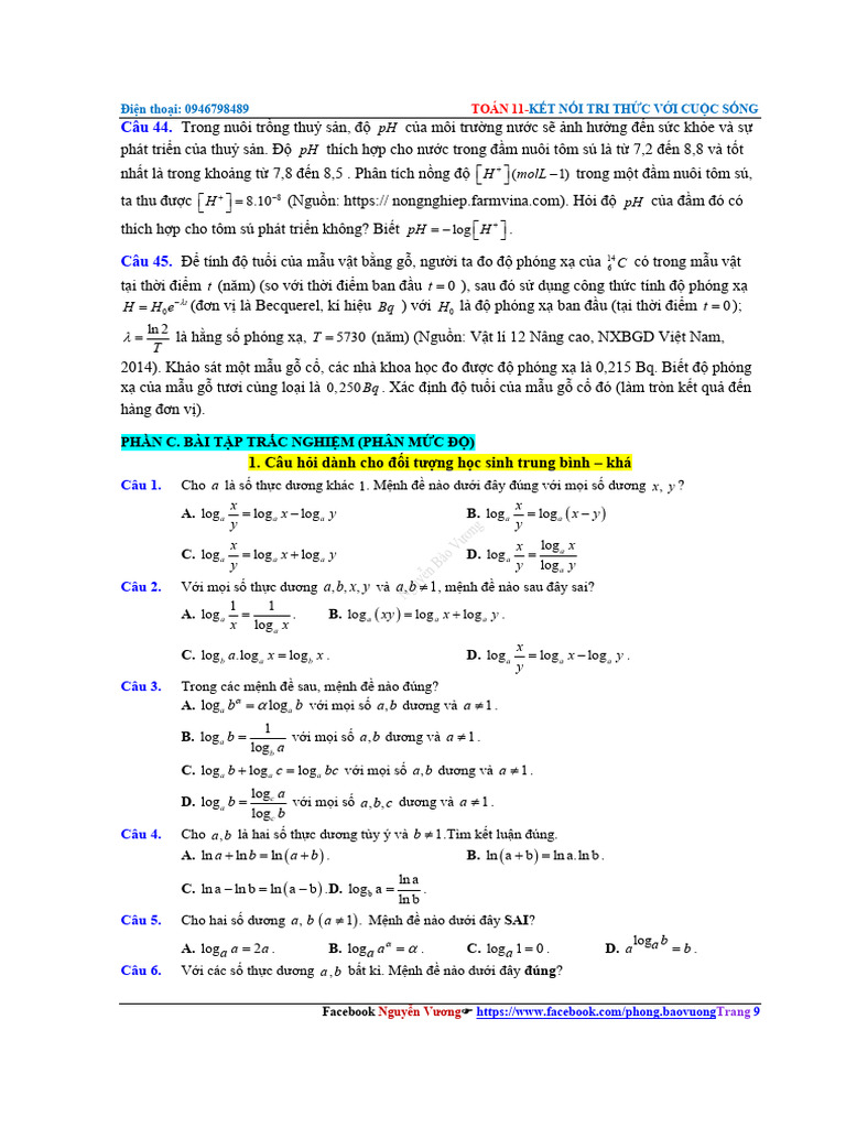 bai-19-logarit - TN | PDF
