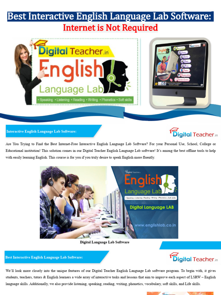 Best Interactive English Language Lab Software Internet Is Not Required ...