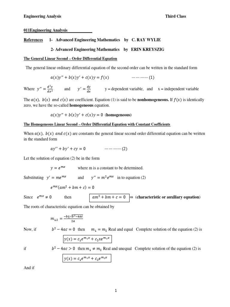 Engineering Analysis - Third Petrolium | PDF | Ordinary Differential Equation | Equations
