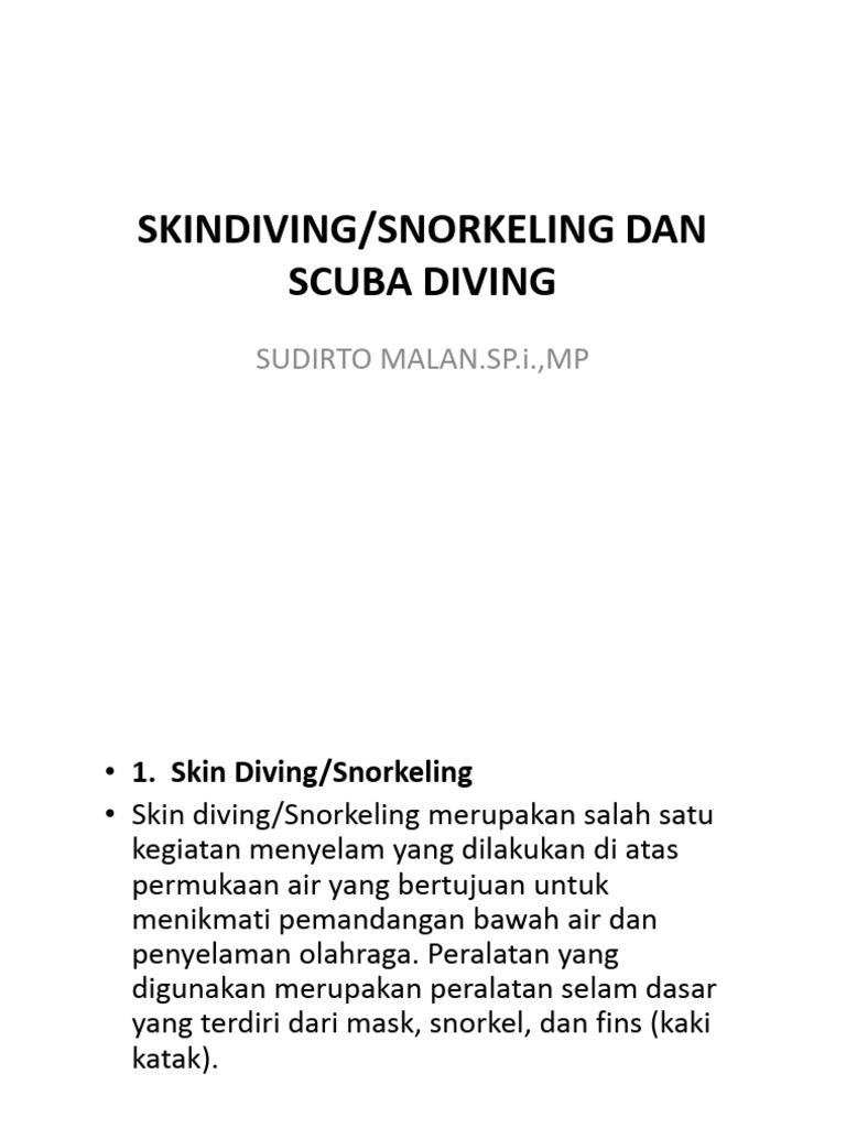 Teknik Dasar Snorkeling dan Scuba Diving | PDF | Perjalanan | Kajian ...