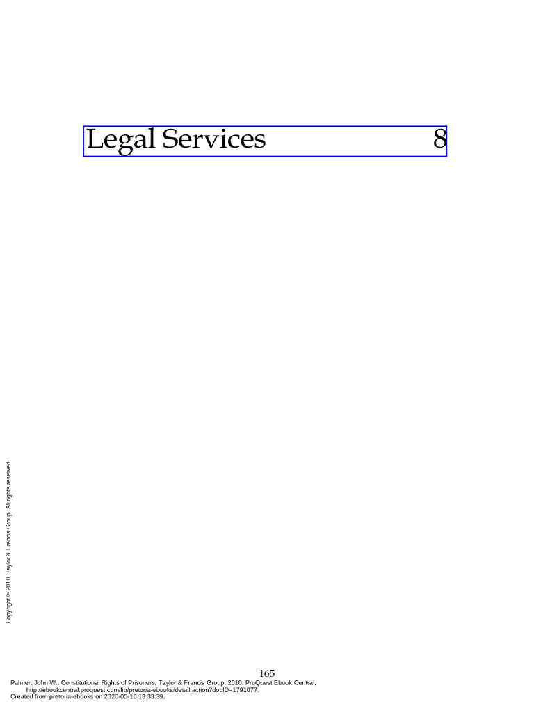 Constitutional Rights of Prisoners - (Chapter 8 Legal Services) | PDF ...