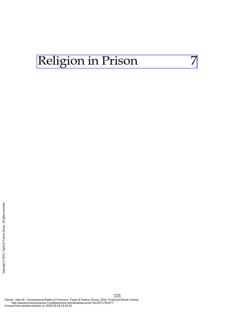 Constitutional_Rights_of_Prisoners_----_(Chapter_7_Religion_in_Prison) | PDF | Free Exercise ...