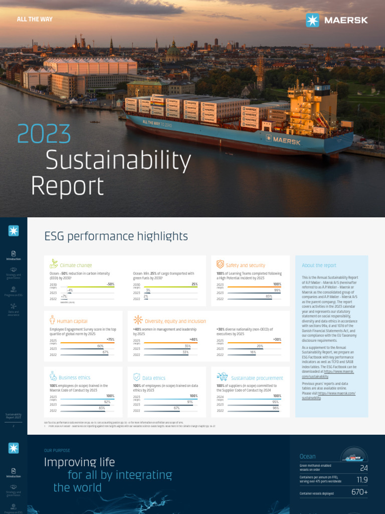 2023 Maersk Sustainability Report | PDF | Supply Chain | Sustainability