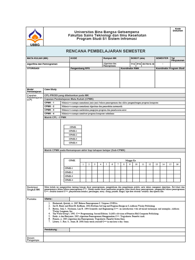 RPS 1. Algoritma Dan Pemrograman | PDF