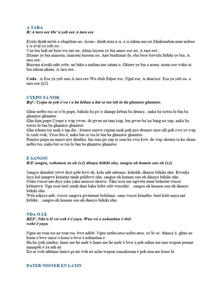 A Tara: Lyrics and Themes | PDF