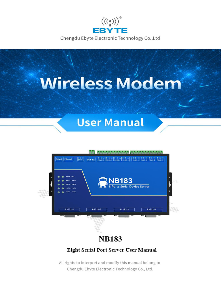 NB183&NB183S_Usermanual_EN_V1.2 | PDF | Port (Computer Networking) | Ip Address