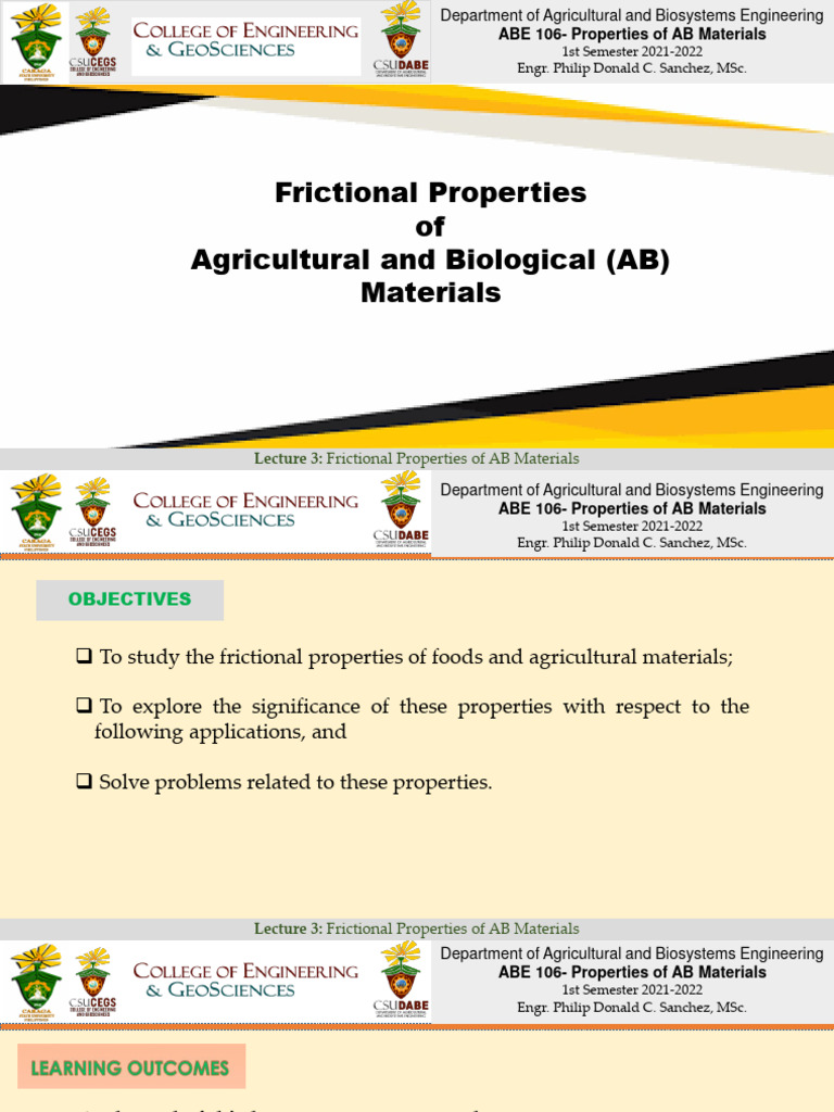 Frictional Properties of AB Materials | PDF | Friction | Force