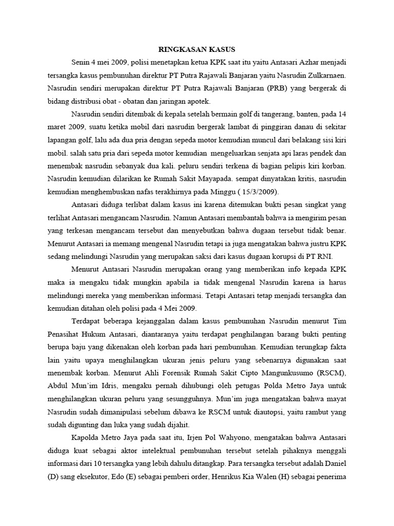 Kasus Antasari Azhar: Pembunuhan Nasrudin | PDF