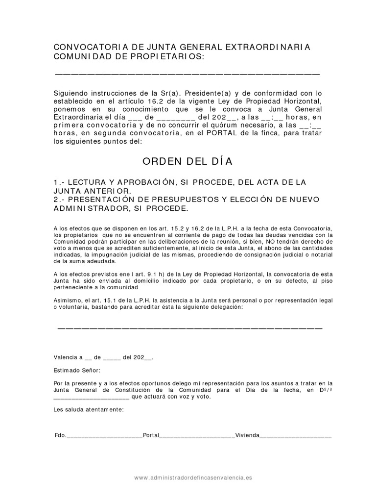 plantilla-convocatoria-reunion-vecinos-cesion-administrador-de-fincas | PDF plantilla-convocatoria-reunion-vecinos-cesion-administrador-de-fincas | PDF