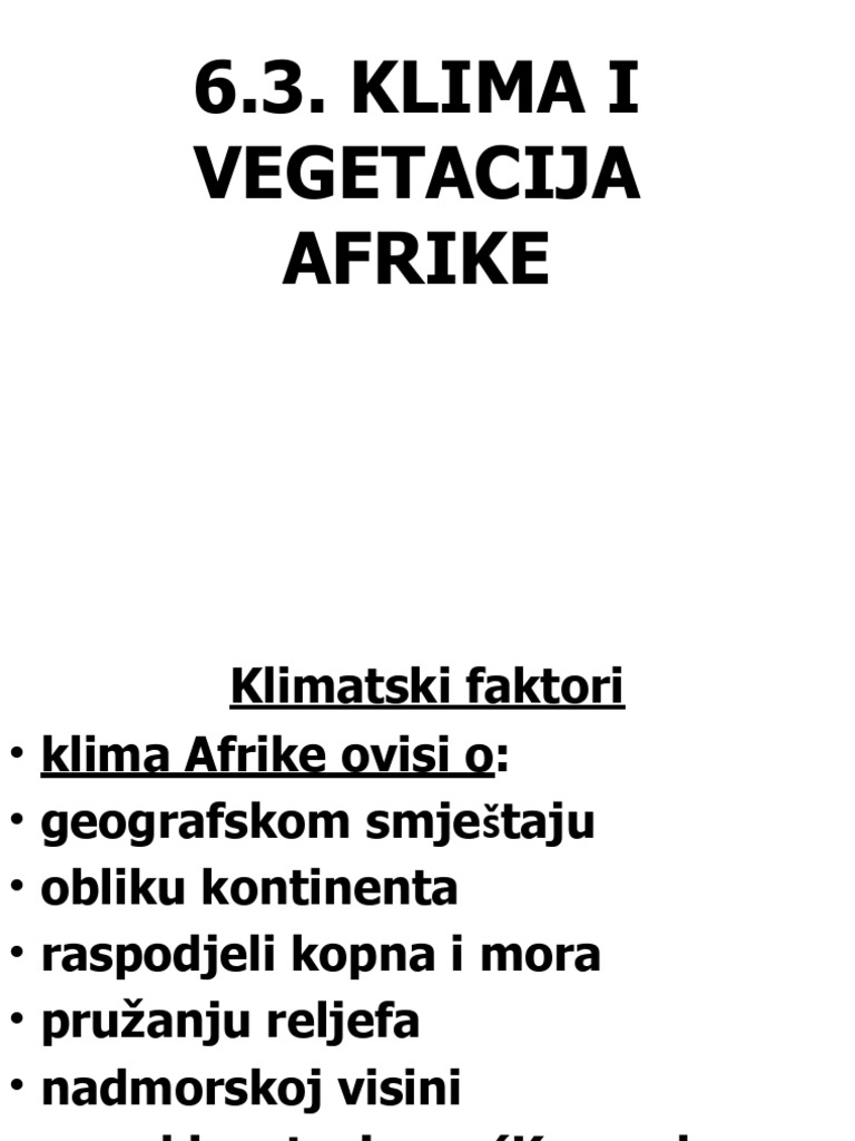18.) Klima I Vegetacija Afrike | PDF