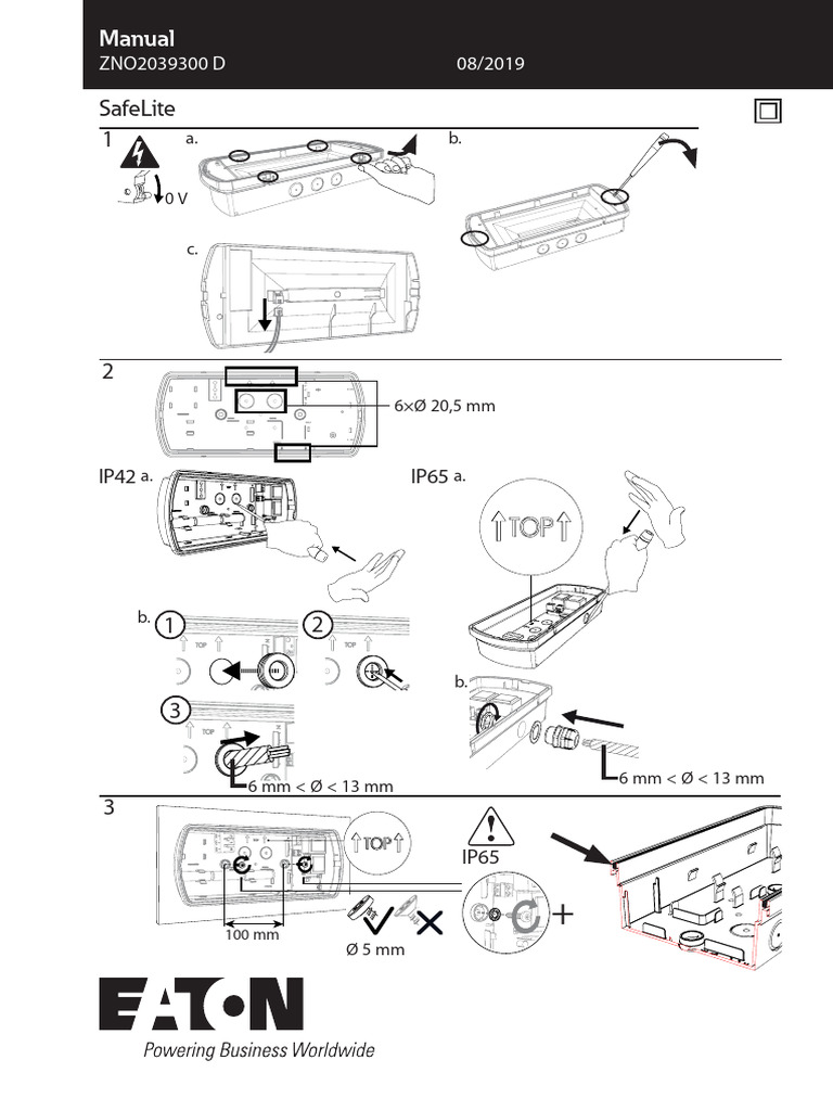 Eaton Emergency Lighting Self Contained Exit Safety Safelite Manual en ...