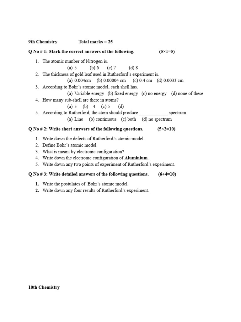 TKS Paper | Download Free PDF | Chemistry | Electron Configuration