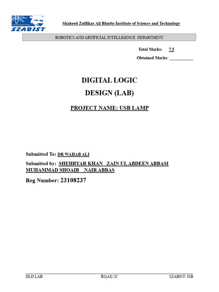 DLD Lab Proposal | PDF | Lighting | Light Emitting Diode