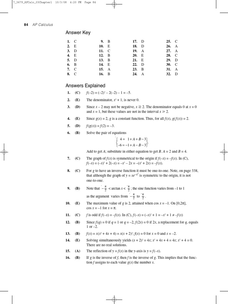 chapter1 答案 | PDF | Function (Mathematics) | Trigonometric Functions