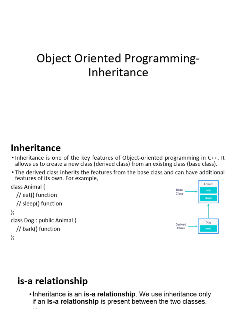 Lecture 13 Oop | PDF | Inheritance (Object Oriented Programming) | Class (Computer Programming)