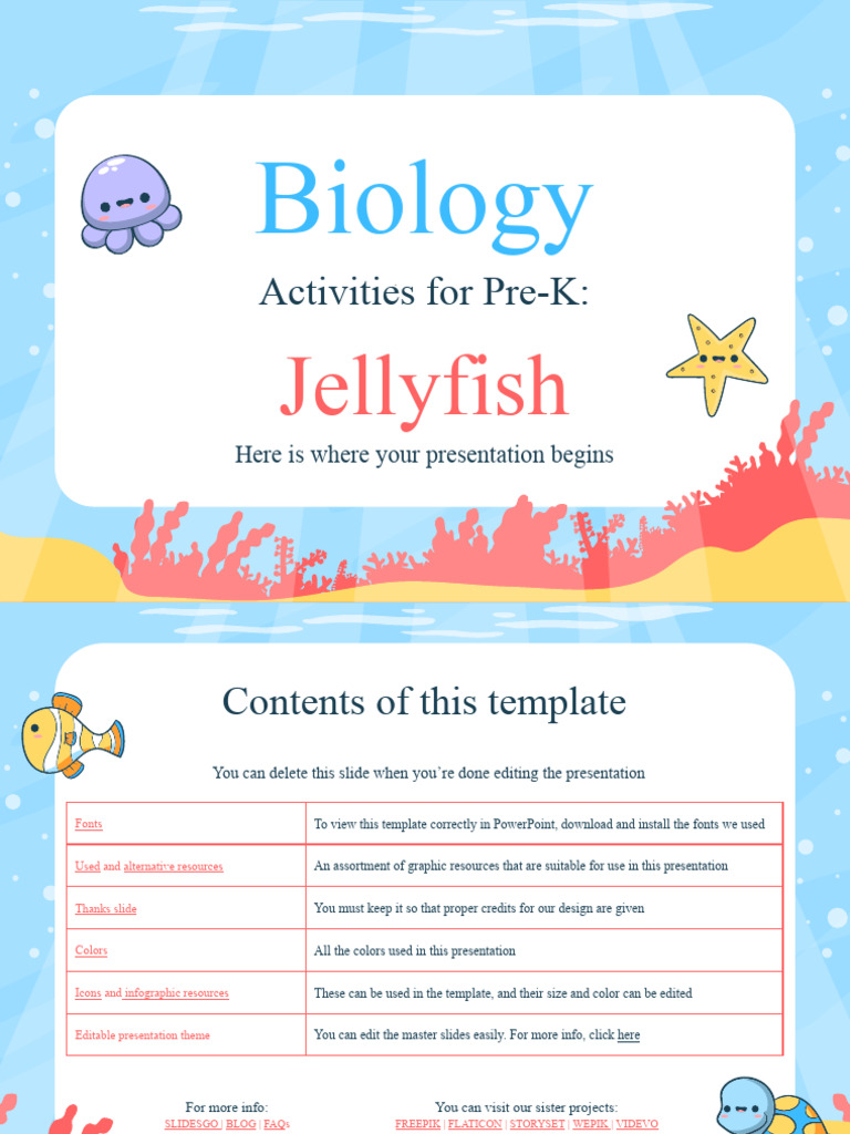 Biology Activities For Pre-K - Jellyfish by Slidesgo | PDF | Planets ...