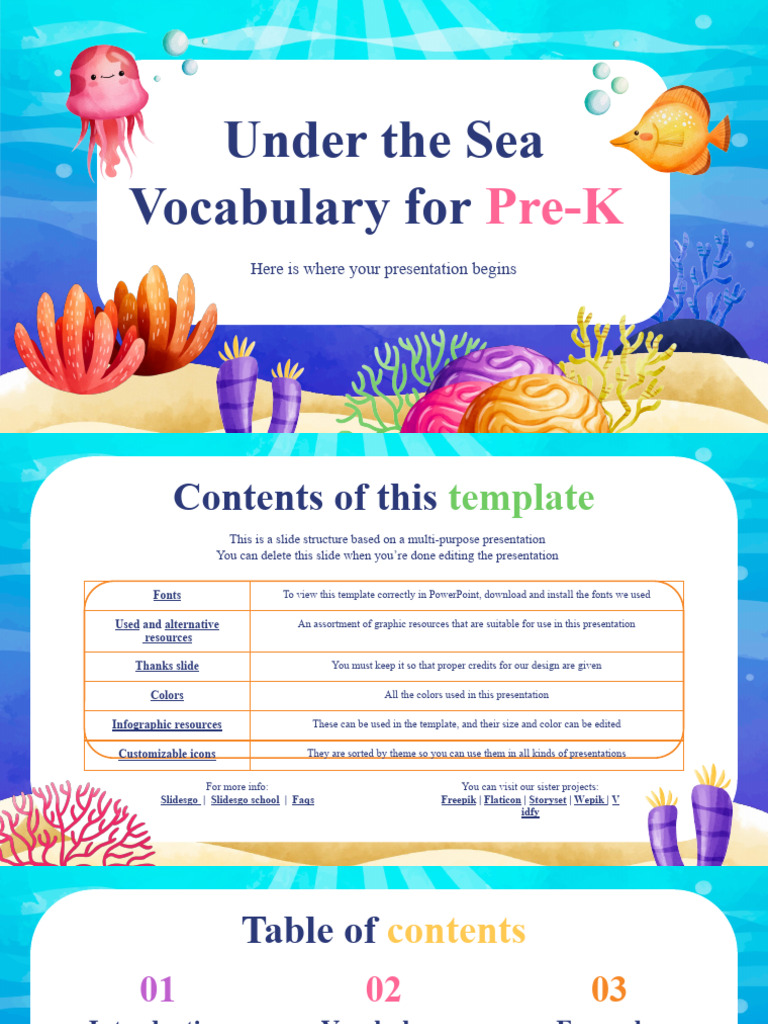 Under The Sea Vocabulary For Pre-K by Slidesgo | PDF | Planets ...