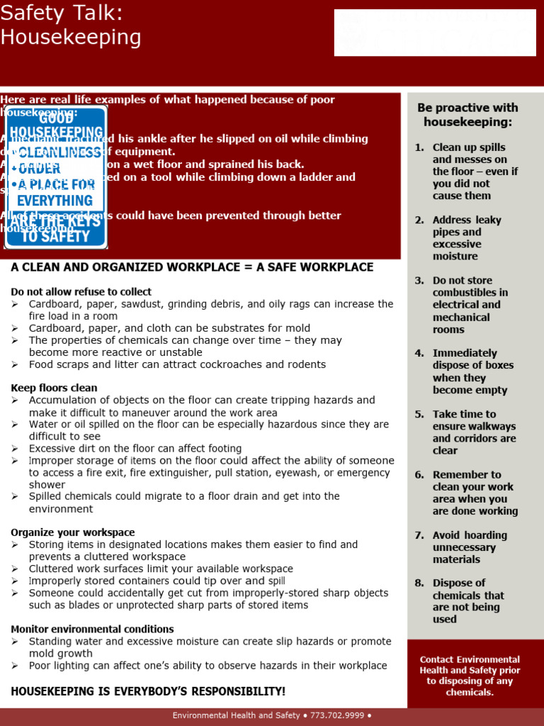 Housekeeping | PDF | Housekeeping | Safety