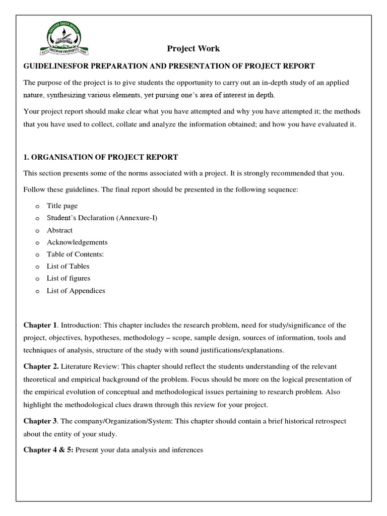 Project Work guidelines (2) | PDF | Methodology | Citation
