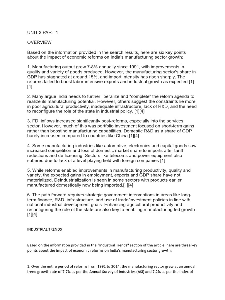 Unit 3 Part 1 Notes | PDF | Business Cycle | Industrial Policy