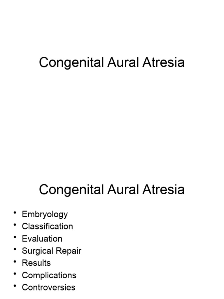 Congenital Aural Atresia | PDF | Ear | Hearing