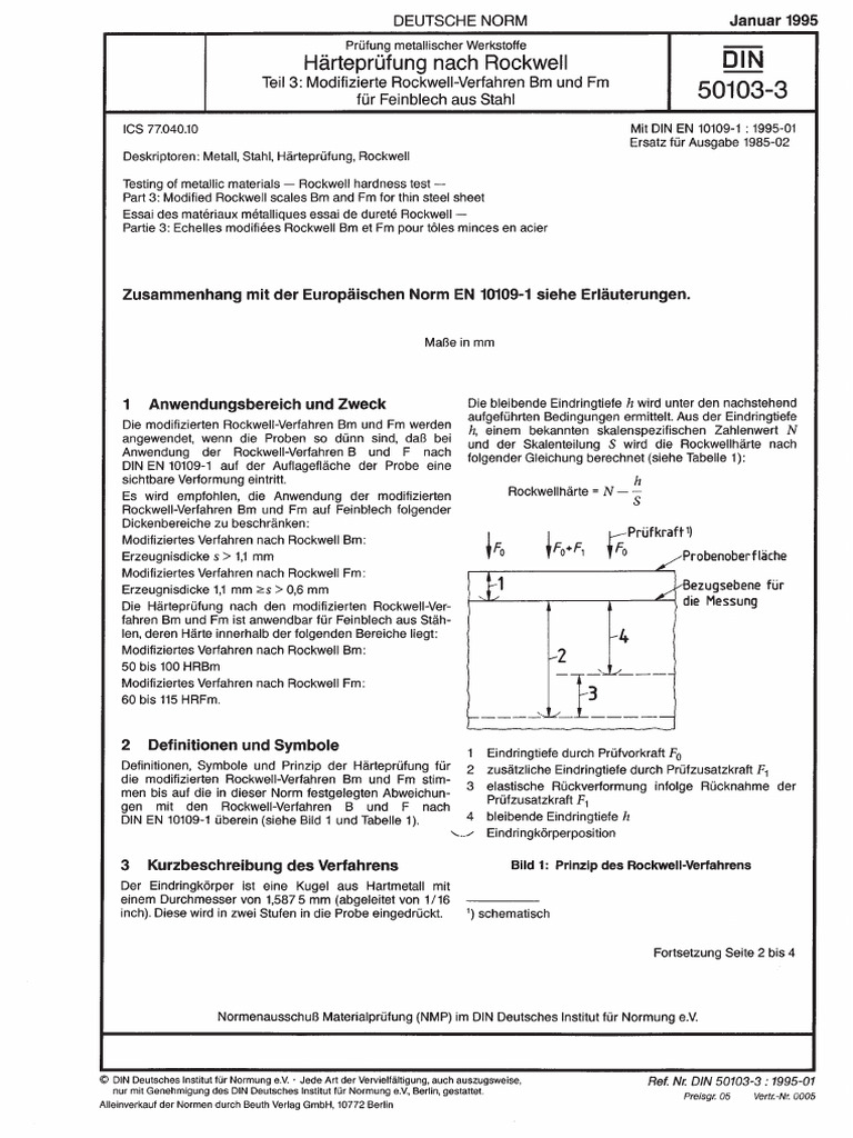 Din 50103-3 1995-01 | PDF