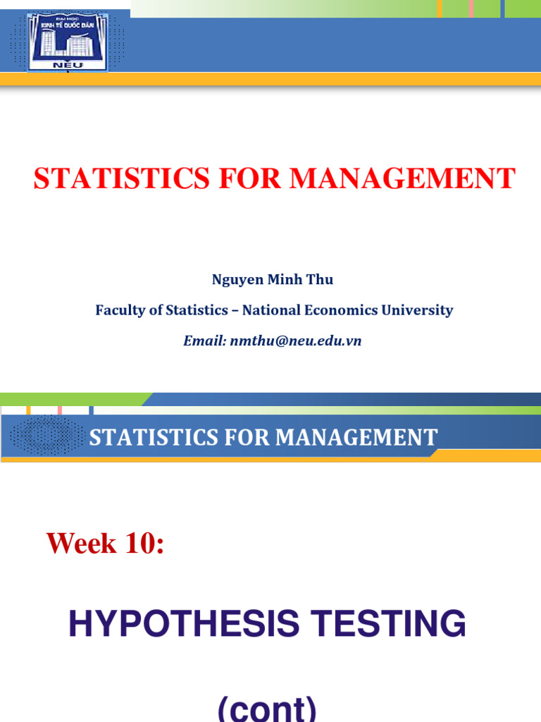 Week-10-send | PDF | Statistics | Hypothesis