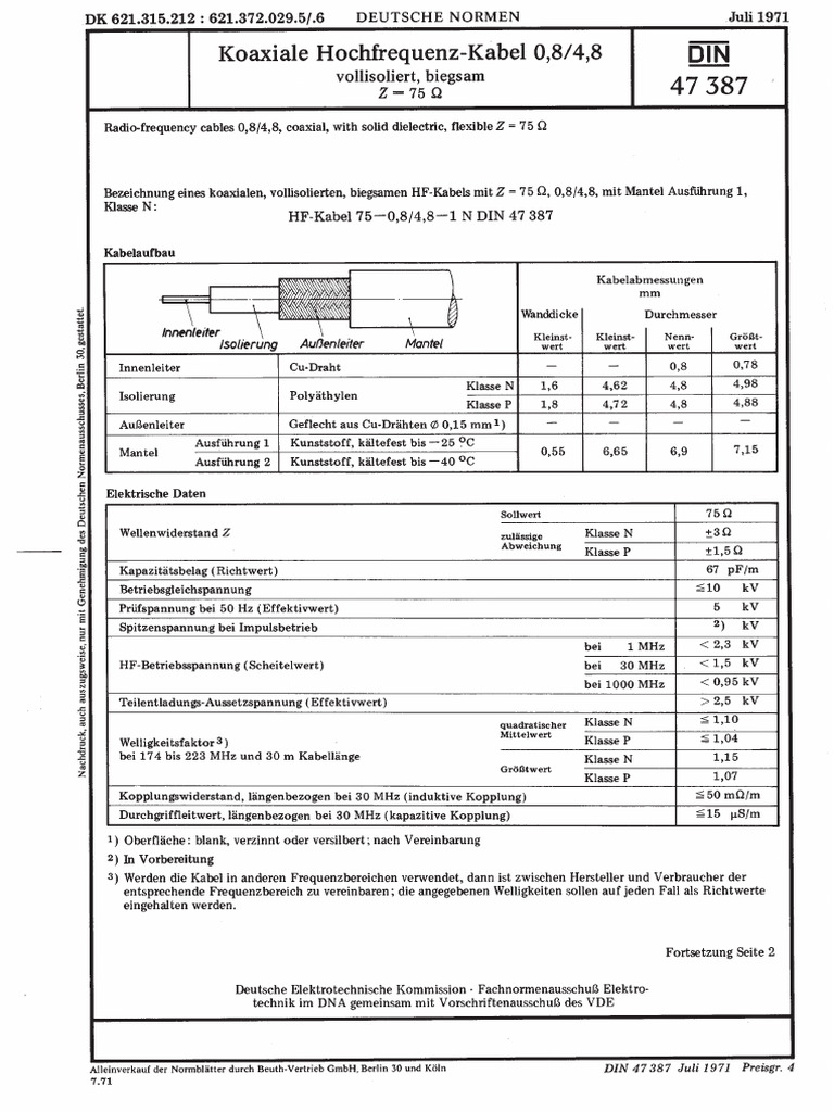 Din 47387 1971-07 | PDF