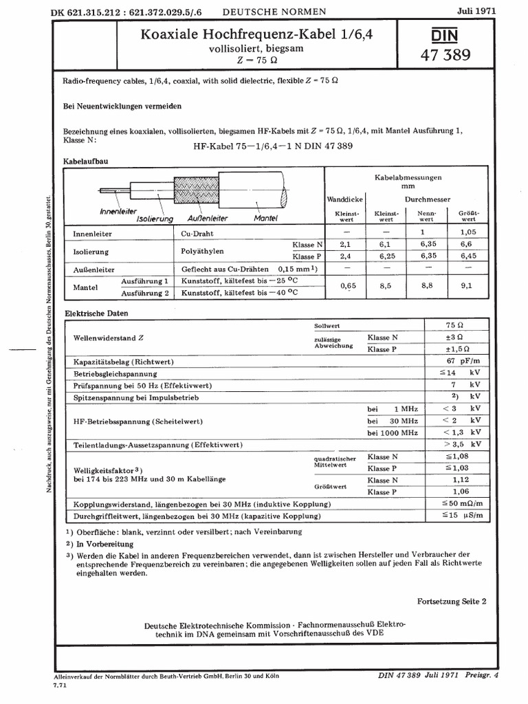 Din 47389 1971-07 | PDF