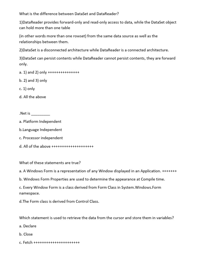 Master Question Bank C# | PDF | Method (Computer Programming) | Class ...