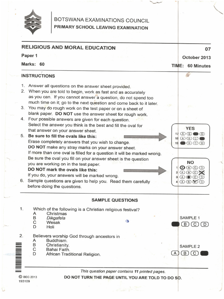 REMO 2013 Psle | PDF