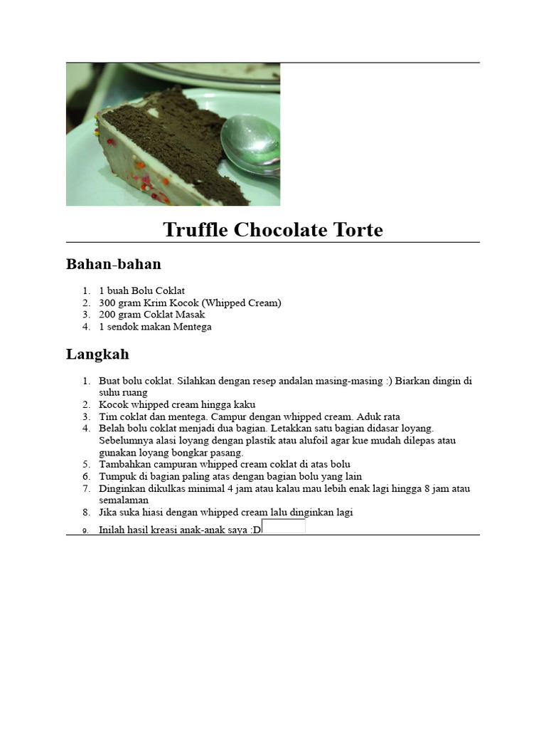 Truffle Chocolate Torte | PDF