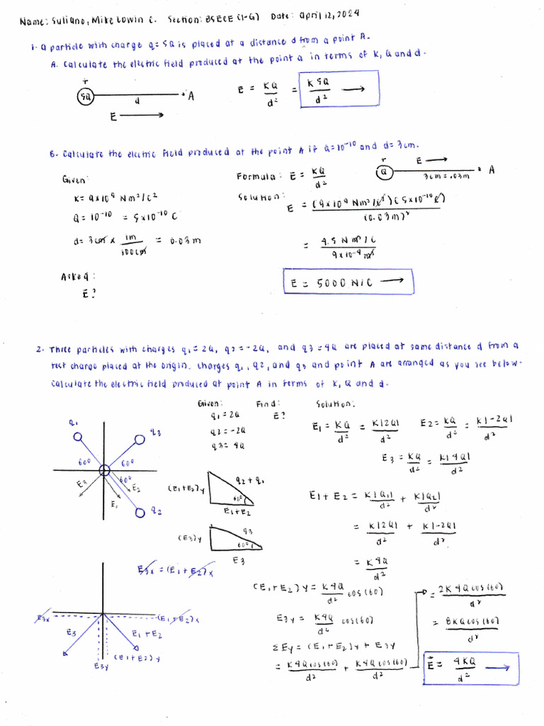 PHYSICS - Electric Field | PDF