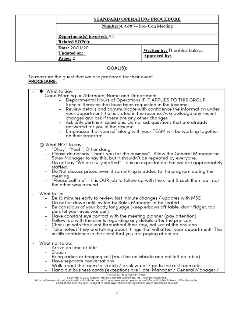 4.4.007 - Pre Con Meeting | PDF