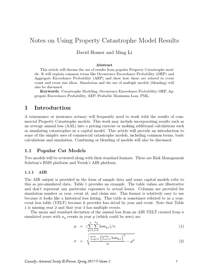 Understanding OEP in Catastrophe Modeling | PDF | Poisson Distribution ...