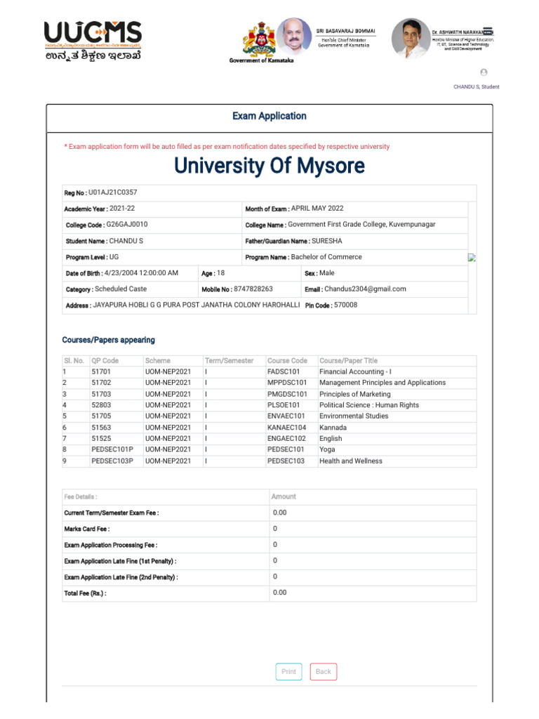 UUCMS - Unified University College Management System | PDF | Fee
