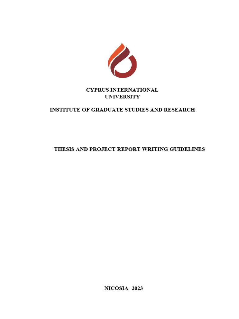 Thesis Writing Guidelines for CIU | PDF | Thesis | Apa Style